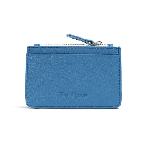 TIN MARIN Georgie Leather Card Case - Stone Blue