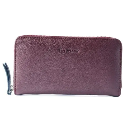 TIN MARIN Camila Large Leather Wallet - Burgundy