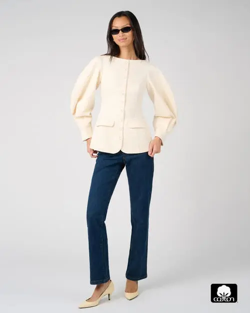 WeWoreWhat Cocoon Sleeve Peplum Blazer