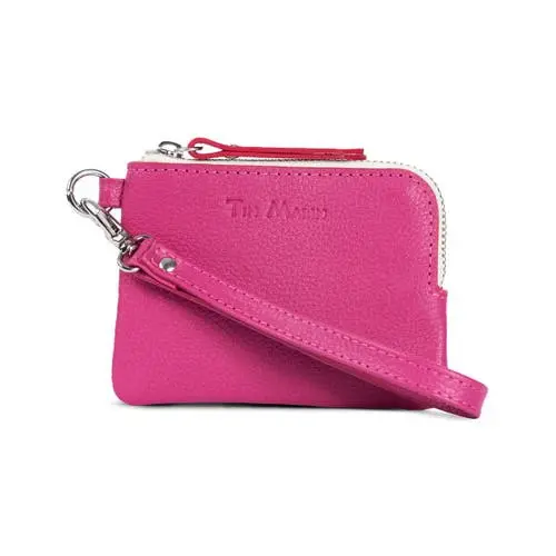 TIN MARIN Gina Leather Top Zip Wallet - Hot Pink