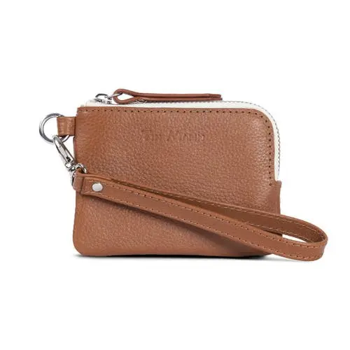 TIN MARIN Gina Leather Top Zip Wallet - Tan