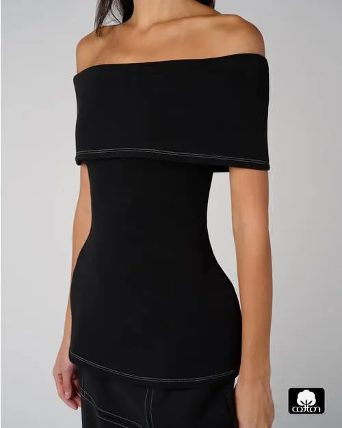 WeWoreWhat Off-the-shoulder Fold Over Top