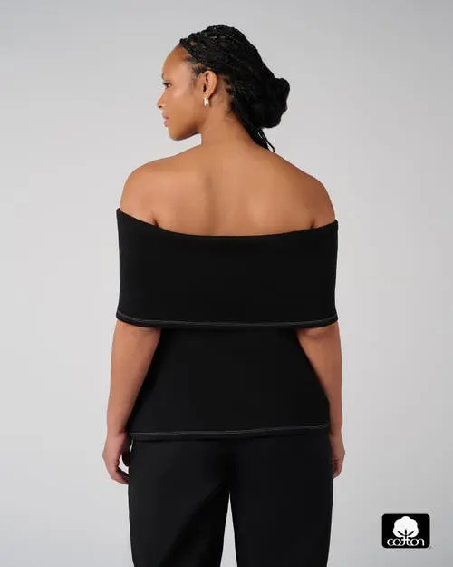WeWoreWhat Off-the-shoulder Fold Over Top