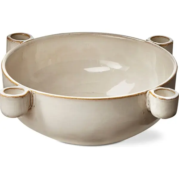 TAG Ceramic Candleholder Bowl For Taper Candles Summer Decor - White