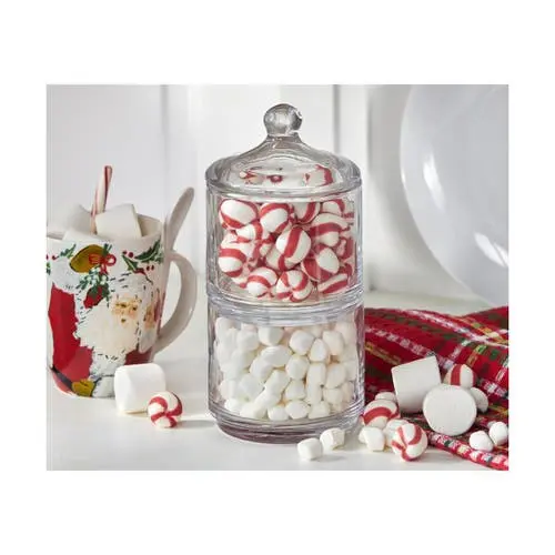 TAG Glass Stacking Jar With Lid Decorative Kitchen Canister
