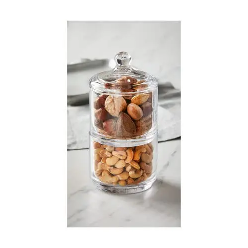 TAG Glass Stacking Jar With Lid Decorative Kitchen Canister