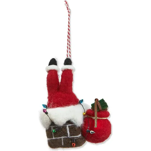 TAG Santa In Chimney Wool Ornamentmulticolor Christmas Decor - Multicolored