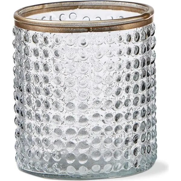TAG Luminous Bubble Textured Clear Glass Tealight Holder - White