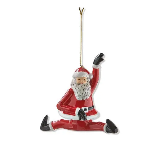 TAG Dancing Santa Splits Ornament Ceramic Christmas Decoration