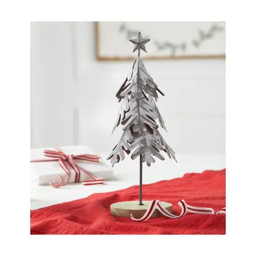 TAG Handcrafted Iron Leaf Tree Decor Holiday Sculpture