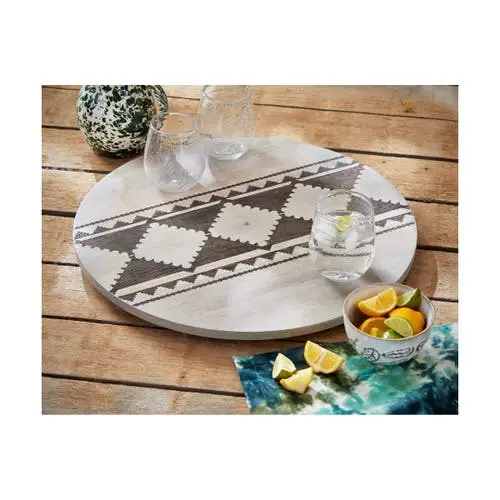 TAG Wood Lazy Susan Serving Tray For Summer Entertaining