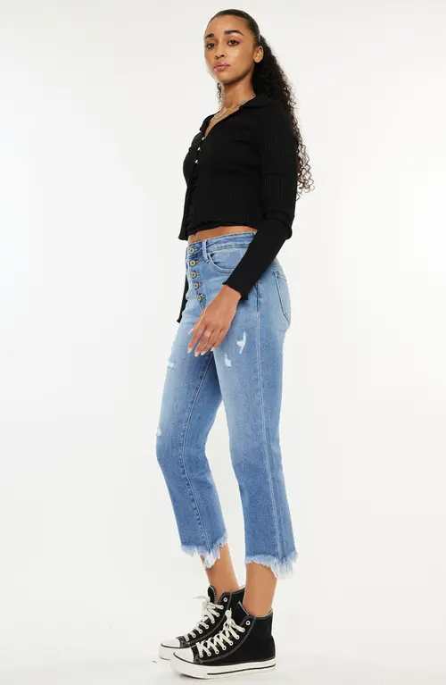 KANCAN Zuzanna High Rise Crop Straight Leg Jeans