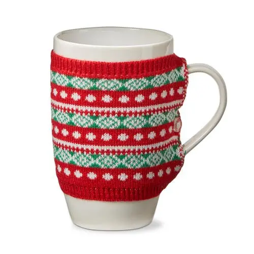 TAG Fair Isle Knit Sweater Mug 18oz Bone China Drinkware