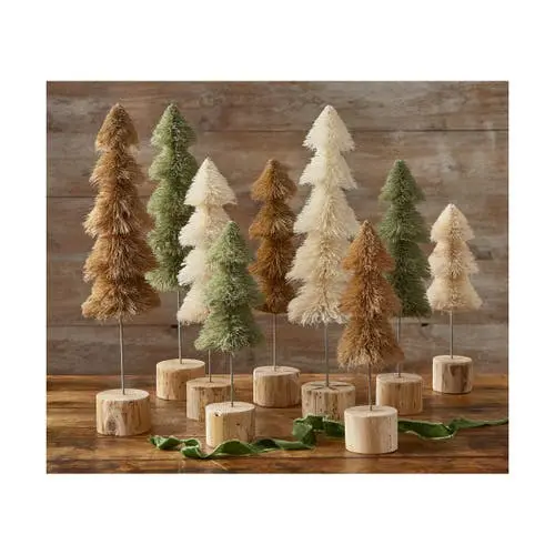 TAG Large Taupe Sisal Tree Holiday Decorative Sculpture For Christmas