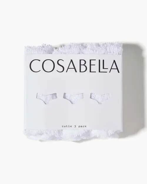 Cosabella Nsn Cutie Low Rise Thong 3 Pack - Wht/wht/wht