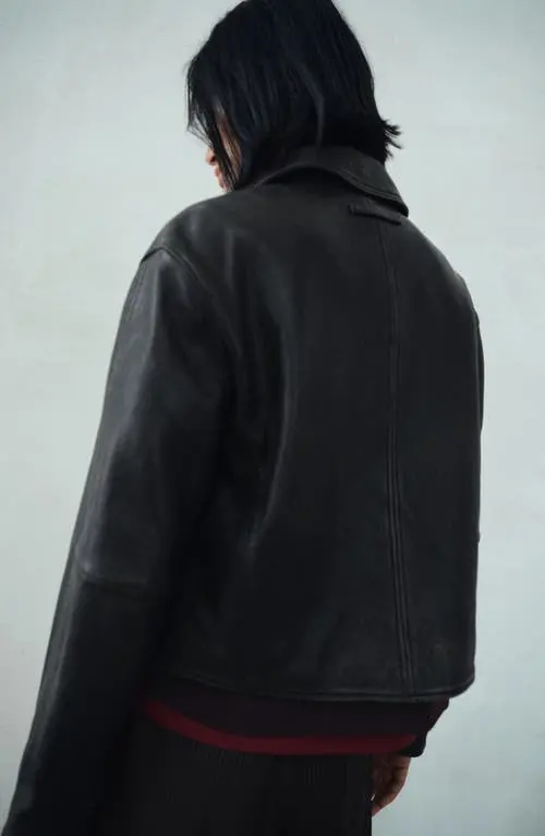 Mango Leather Bomber Jacket