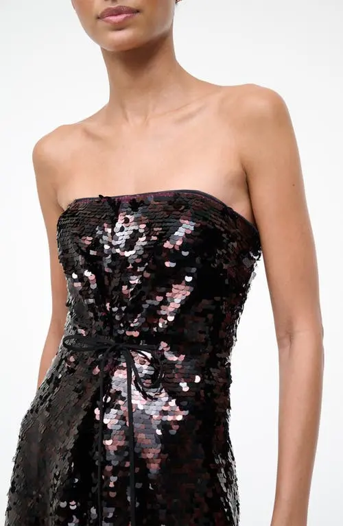 Staud Cece Sequin Strapless Maxi Dress