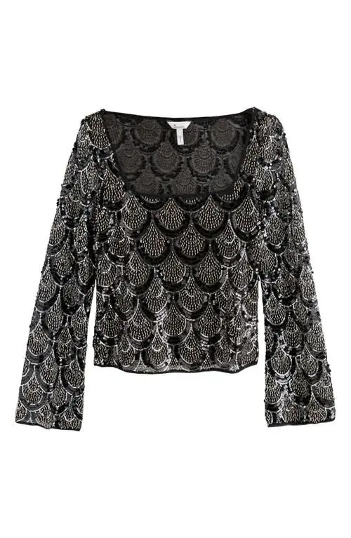 NEXT Sequin Geometric Top