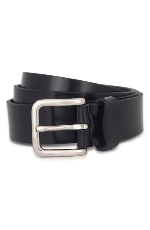 Vince Leather Belt - Black/palladium