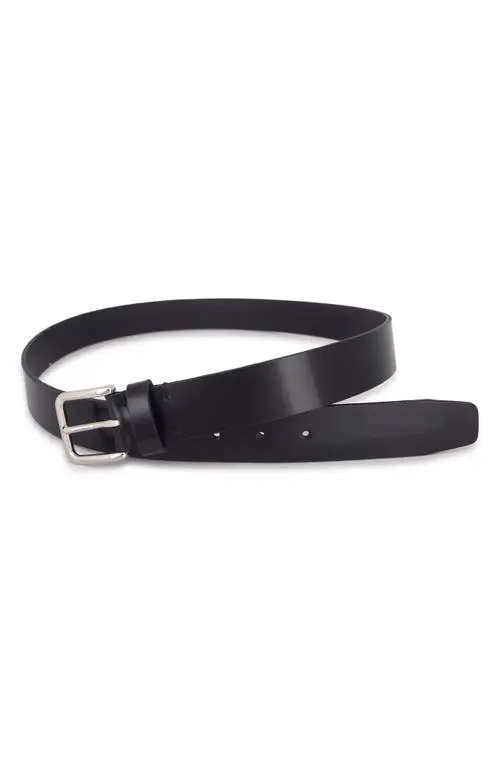 Vince Leather Belt - Black/palladium
