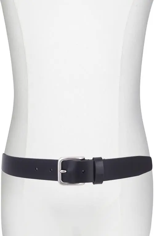 Vince Leather Belt - Black/palladium