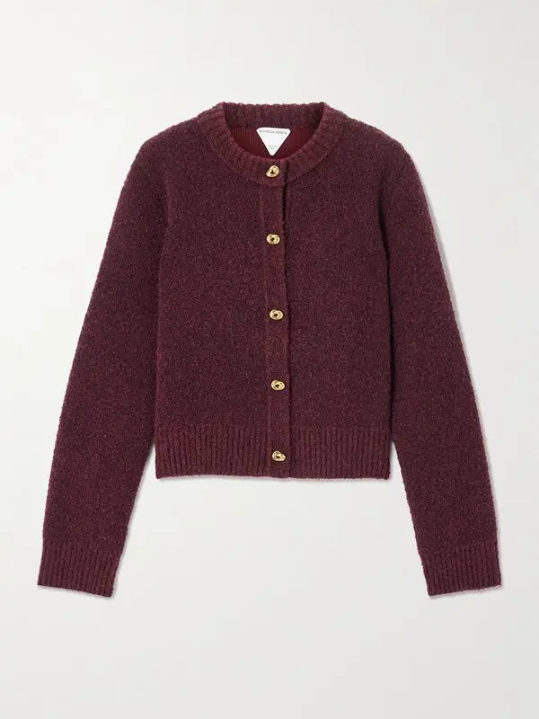 Bottega Veneta Bouclé Cardigan - Red