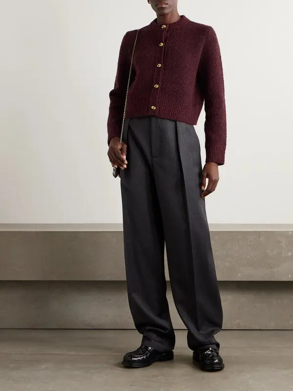 Bottega Veneta Bouclé Cardigan - Red