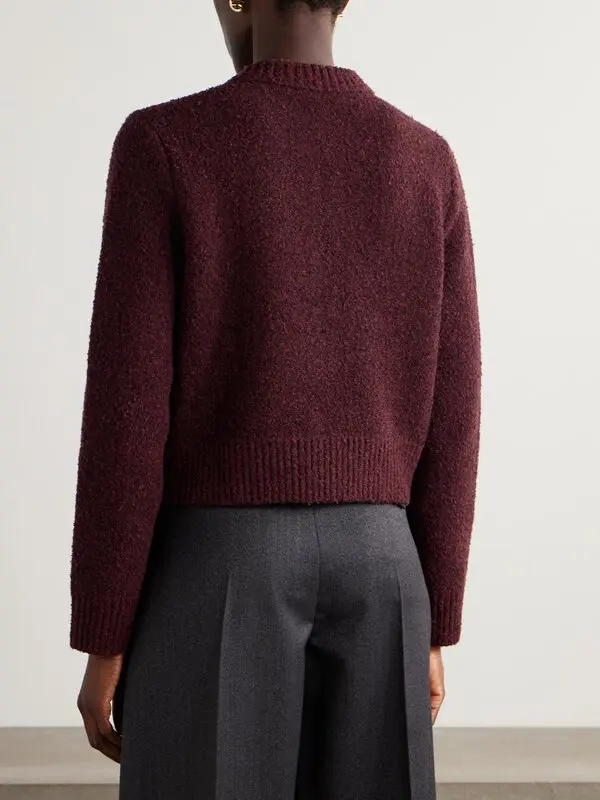 Bottega Veneta Bouclé Cardigan - Red