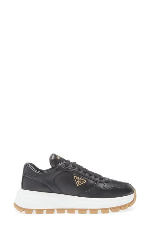 Prada Prax Leather Sneaker - Nero