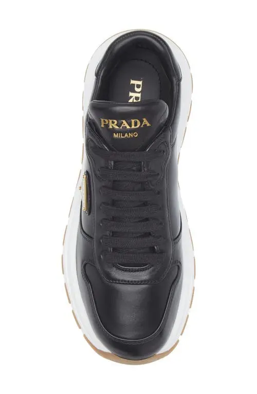 Prada Prax Leather Sneaker - Nero