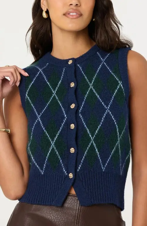 Astr The Label Abbie Argyle Sweater Vest