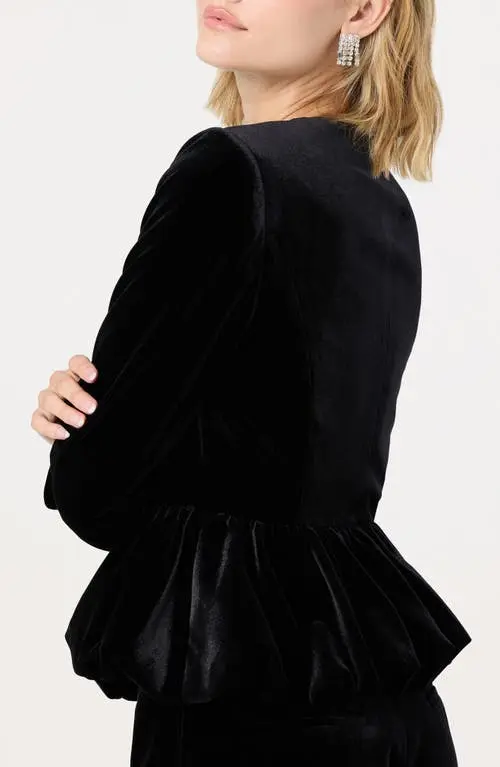 Astr The Label Nicolle Velvet Peplum Jacket