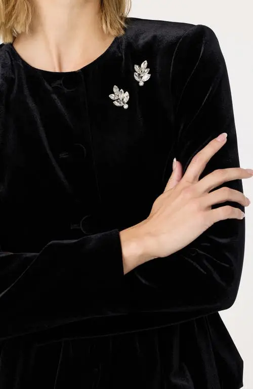Astr The Label Nicolle Velvet Peplum Jacket