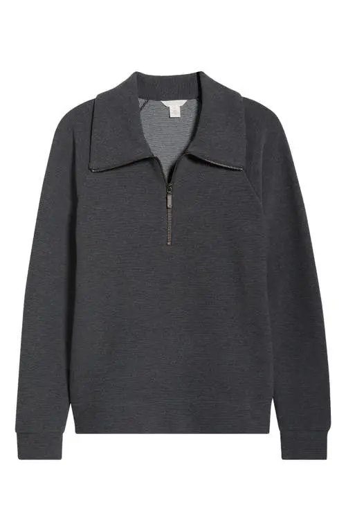 Caslon Ottoman Half Zip Pullover - Grey Dark Charcoal Heather