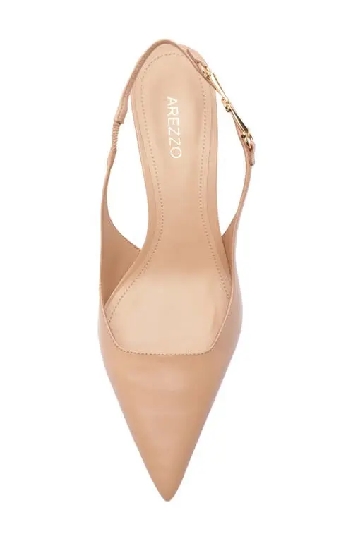 AREZZO Laurel Pointed Toe Slingback Pumps - True Sand