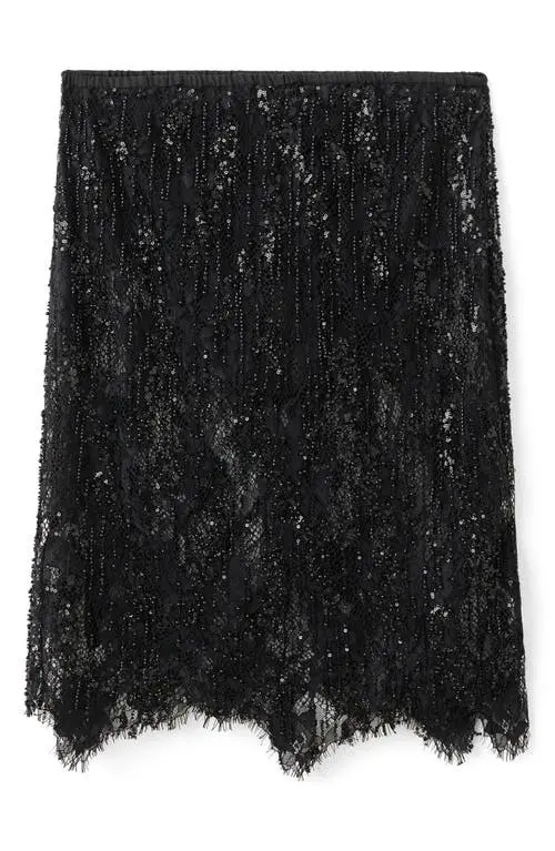 Mango Beaded Lace Skirt