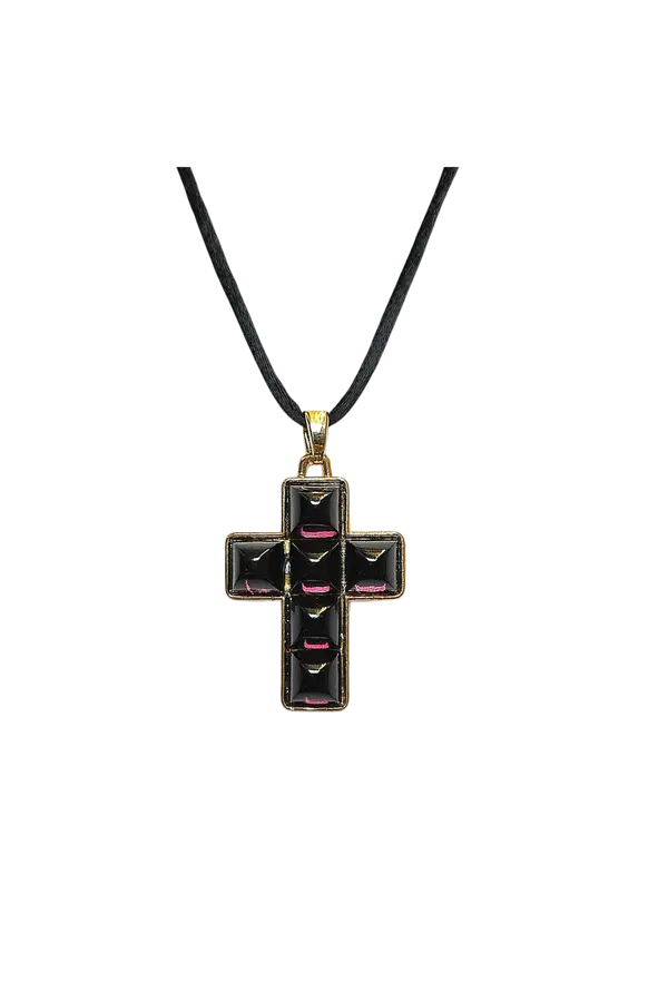 KENNETH JAY LANE Stone Cross Pendant Necklace