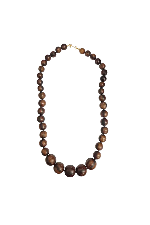 KENNETH JAY LANE Wood Beaded Necklace - Brown