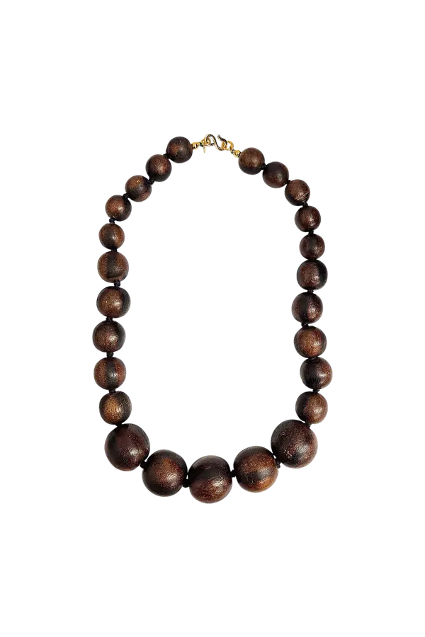 KENNETH JAY LANE Wood Beaded Necklace - Brown