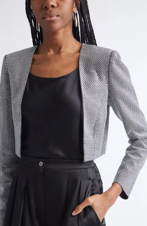 St. John Crystal Embellished Crop Jacket