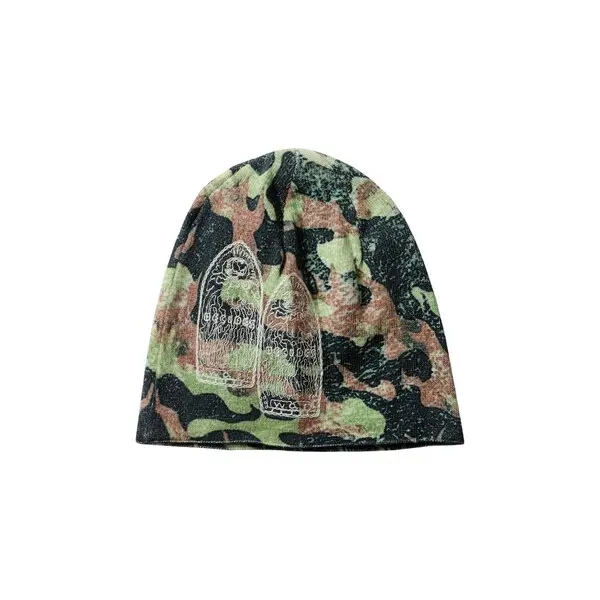 WHO DECIDES WAR BY EV BRAVADO Flame Camo Knit Beanie - Multicolor