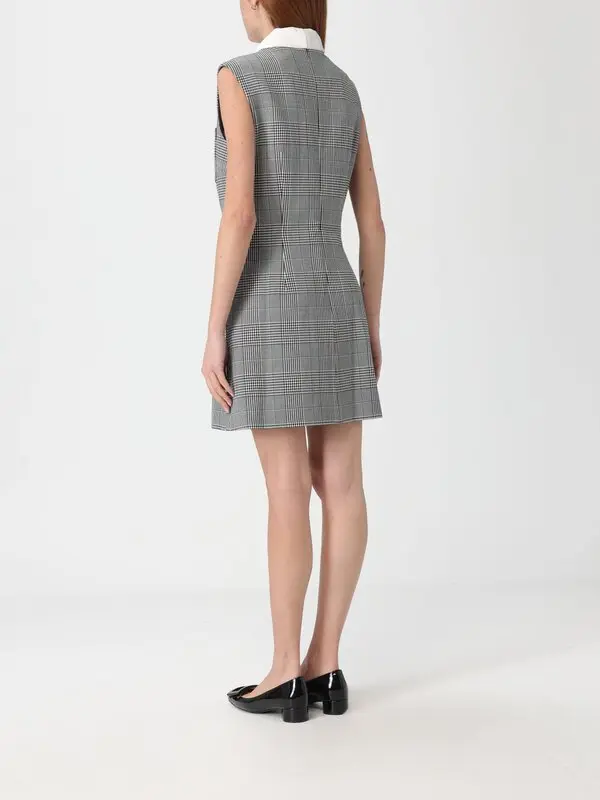 slim fit dress slacks Women's Angel A-line Square Shoulder Cotton Mini Dress S/M/L/Customize Grey  Plaid MEAN BLVD