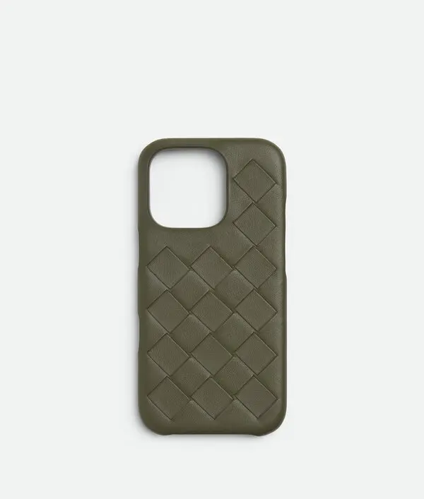 BOTTEGA  VENETA Intrecciato Iphone 16 Pro Case - Crocodile