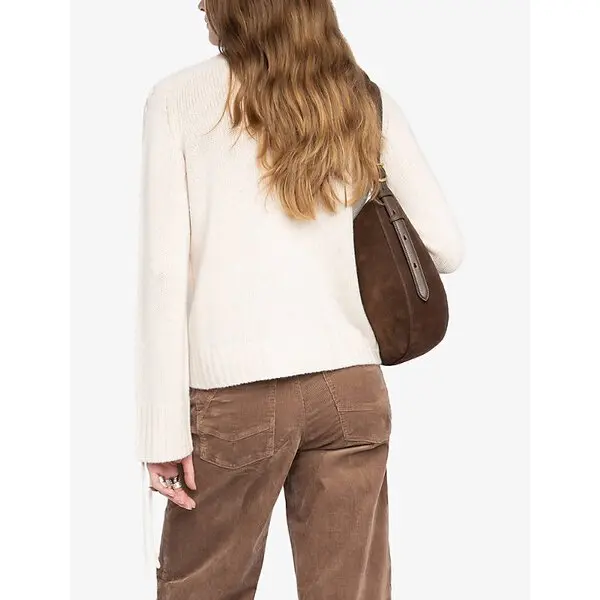 Zadig&Voltaire Lace-sleeve Wool And Cashmere-blend Jumper - Ecru