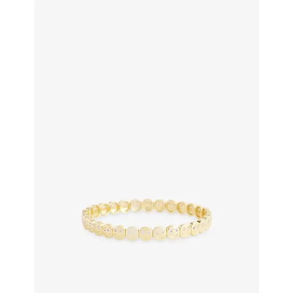 LISA GOZLAN Happy Face Bracelet - Yellow Gold / Pink