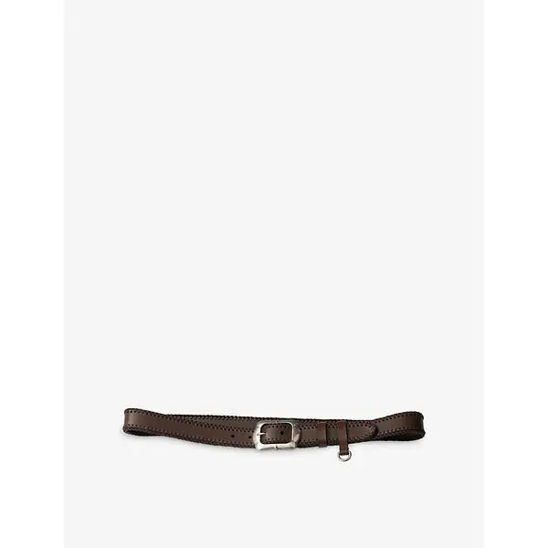 Prada Slim Leather Belt - Brown