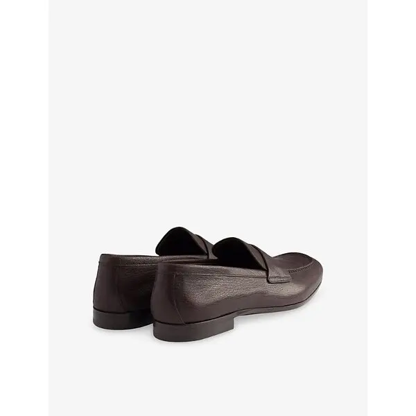 Prada Penny-tab Leather Loafers - Brown