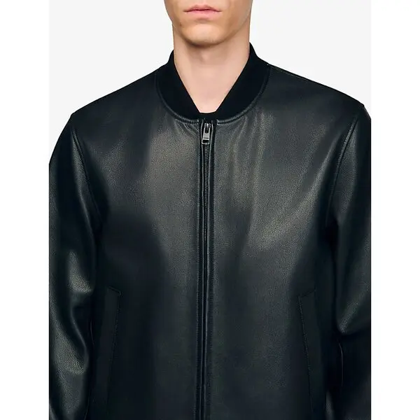 Sandro Regular-fit Leather Jacket