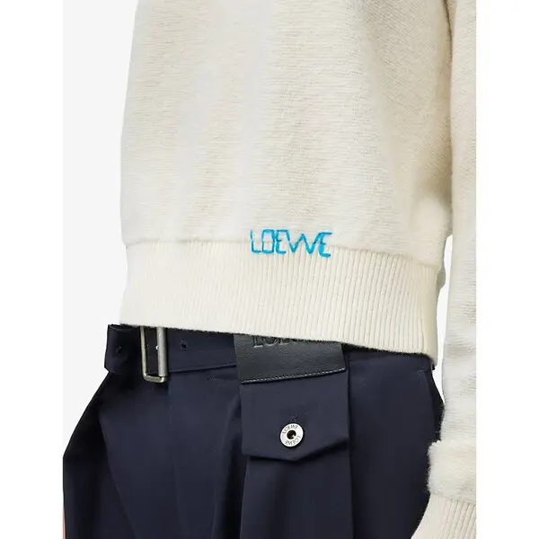 Loewe Logo-embroidered Wool Knitted Jumper
