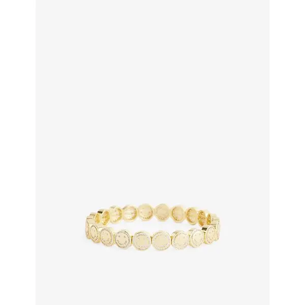 LISA GOZLAN The Bezel Happy Face Bracelet - Yellow Gold / White